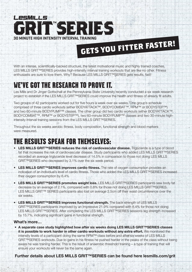 Les Mills GRIT - Getting Started Brochure | PDF