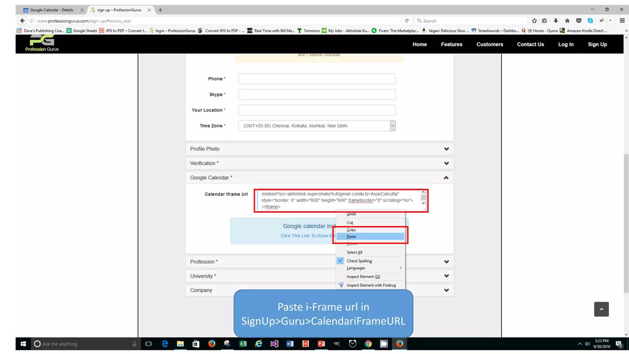 Get Google Calendar iframe URL | PPT