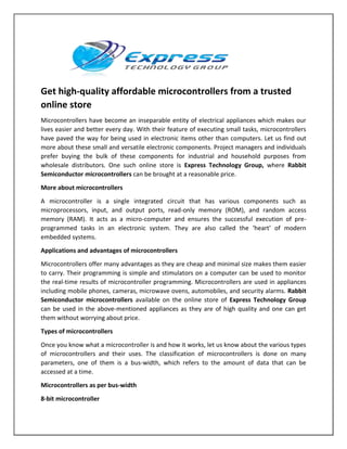 Get high-quality affordable microcontrollers from a trusted online ...