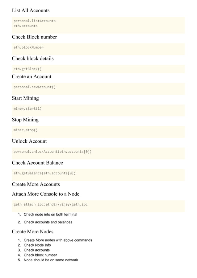 Geth important commands | PDF
