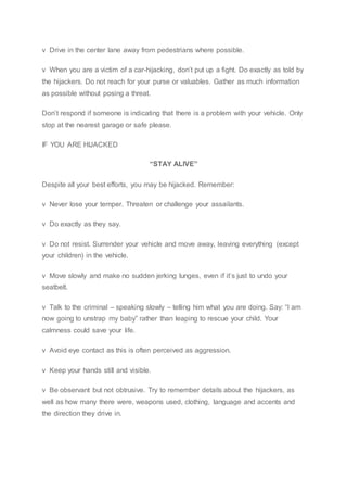 Get home safely antihijack tips | DOCX