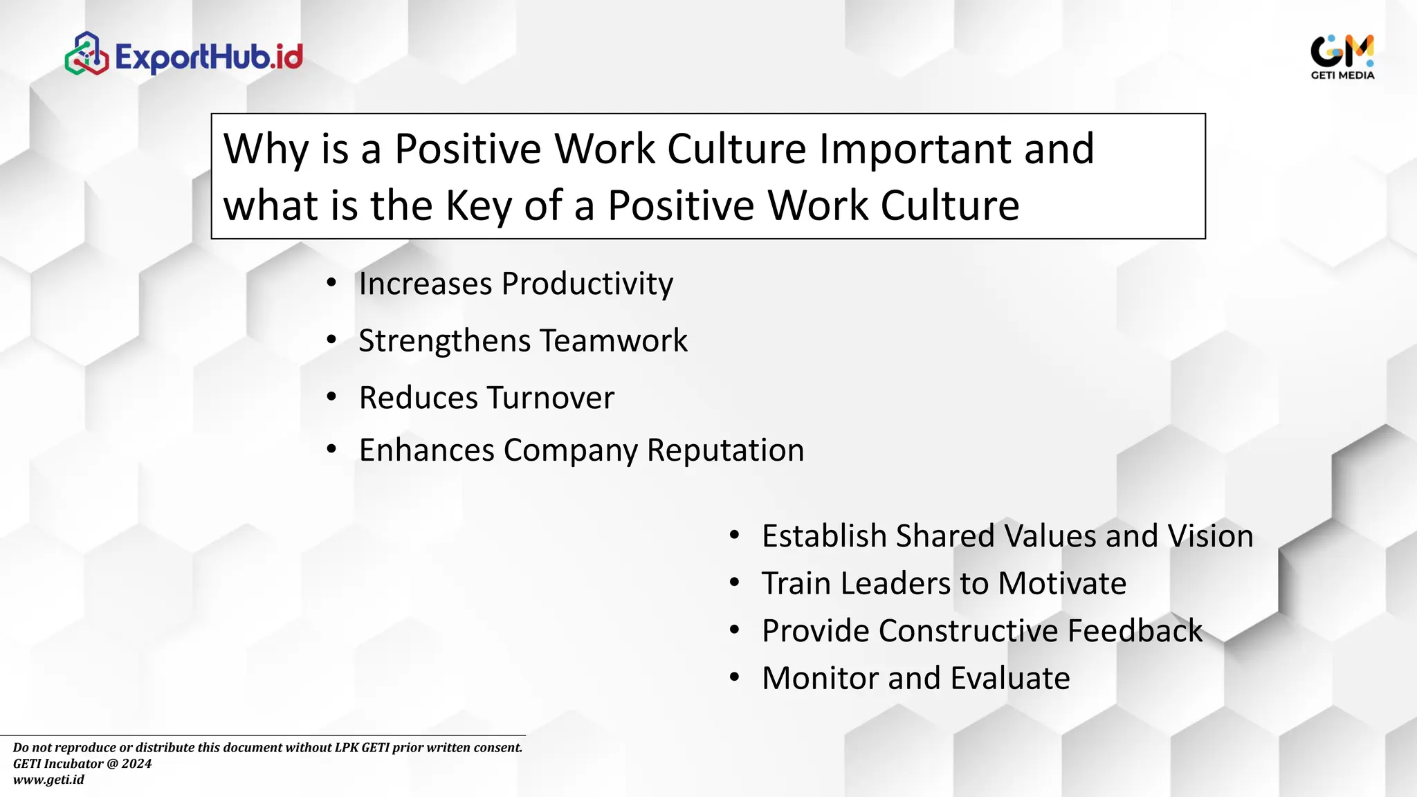 Creating a Positive and Productive Work Culture | PDF