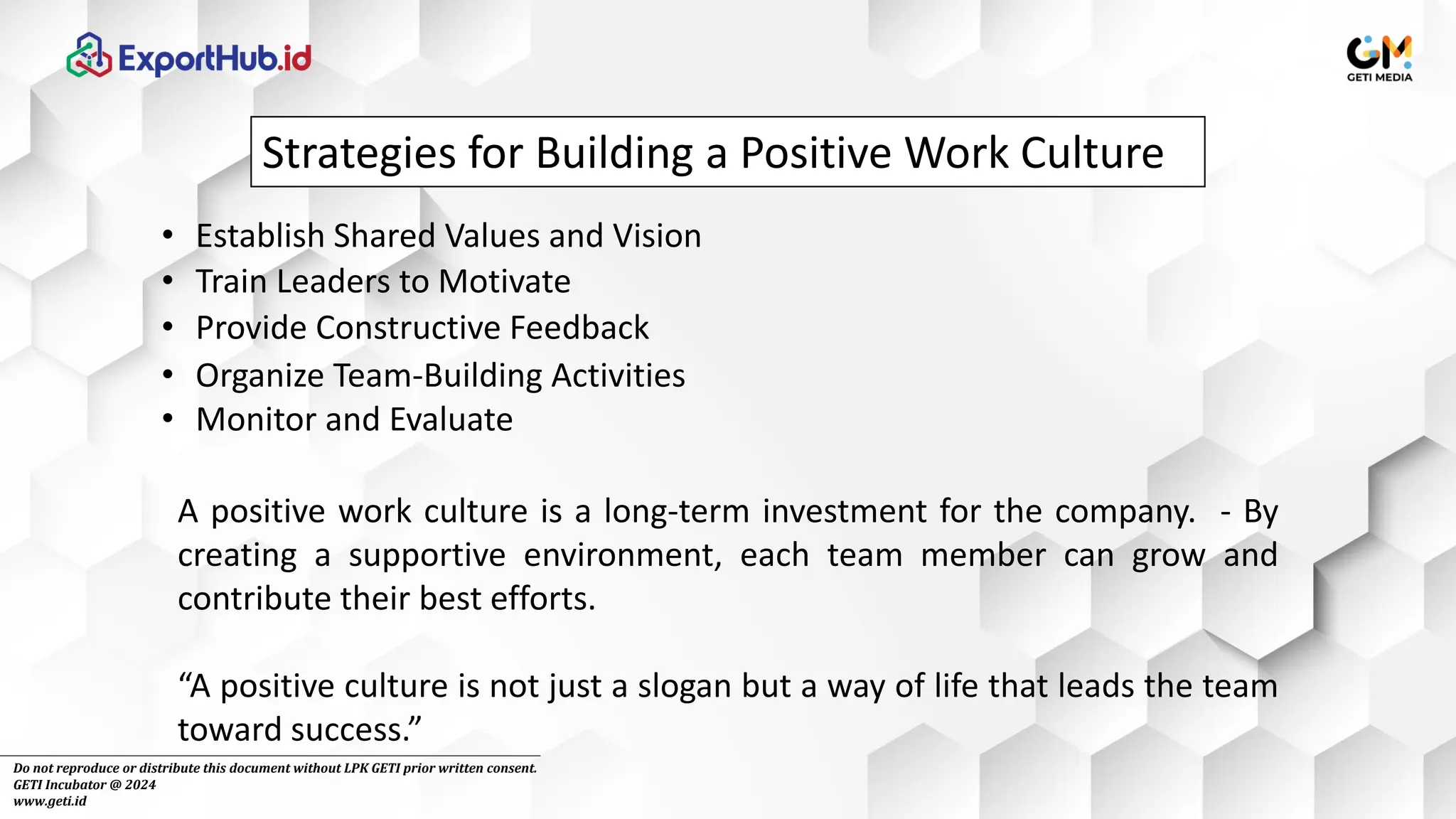 Creating a Positive and Productive Work Culture | PDF