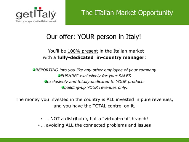 Get Italy Corp 2011.Pptx | Sales | Business