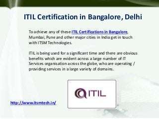 Get itil intermediate certification in mumbai,pune and delhi
