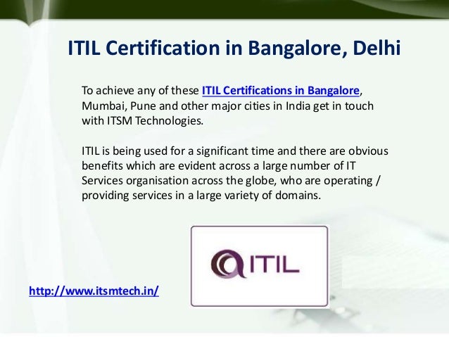 Get itil intermediate certification in mumbai,pune and delhi