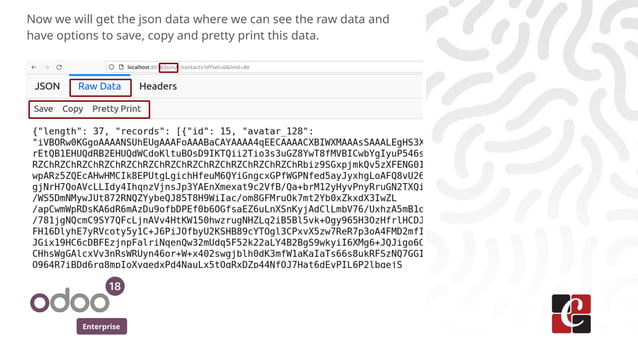 Get JSON Data by Changing the URL in Odoo 18 | PPTX