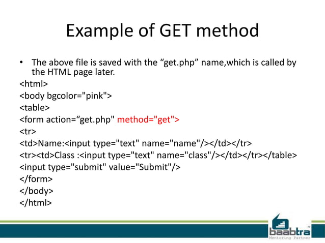 Get method and post method | PPTX