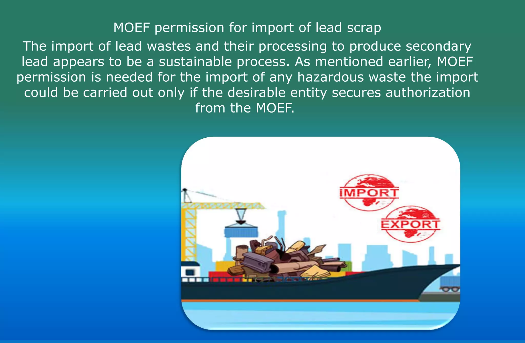 Get MOEF permission for import of lead scrap.pdf