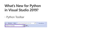 Get productive with python Visual Studio 2019 | PPTX