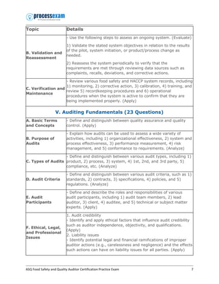 Get Quality Preparation with ASQ Certified Food Safety and Quality Auditor (CFSQA) Exam | PDF