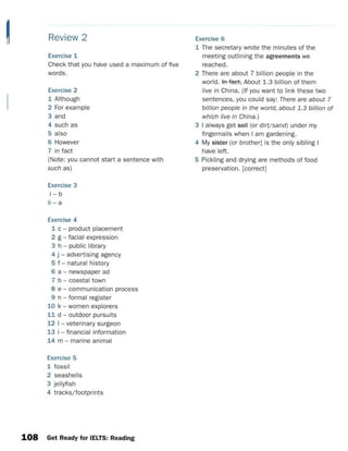 Get ready for ielts reading pre intermediate a2+ answer | PDF