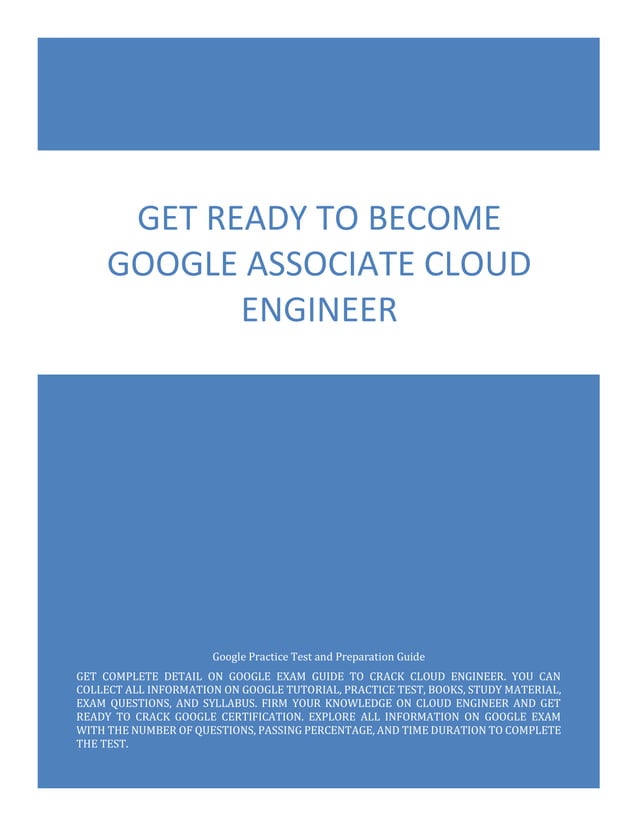 Get Ready to Become Google Associate Cloud Engineer | PDF