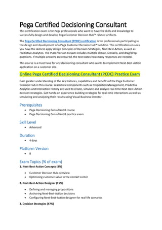 Get Ready to Become Pega Certified Decisioning Consultant | PDF