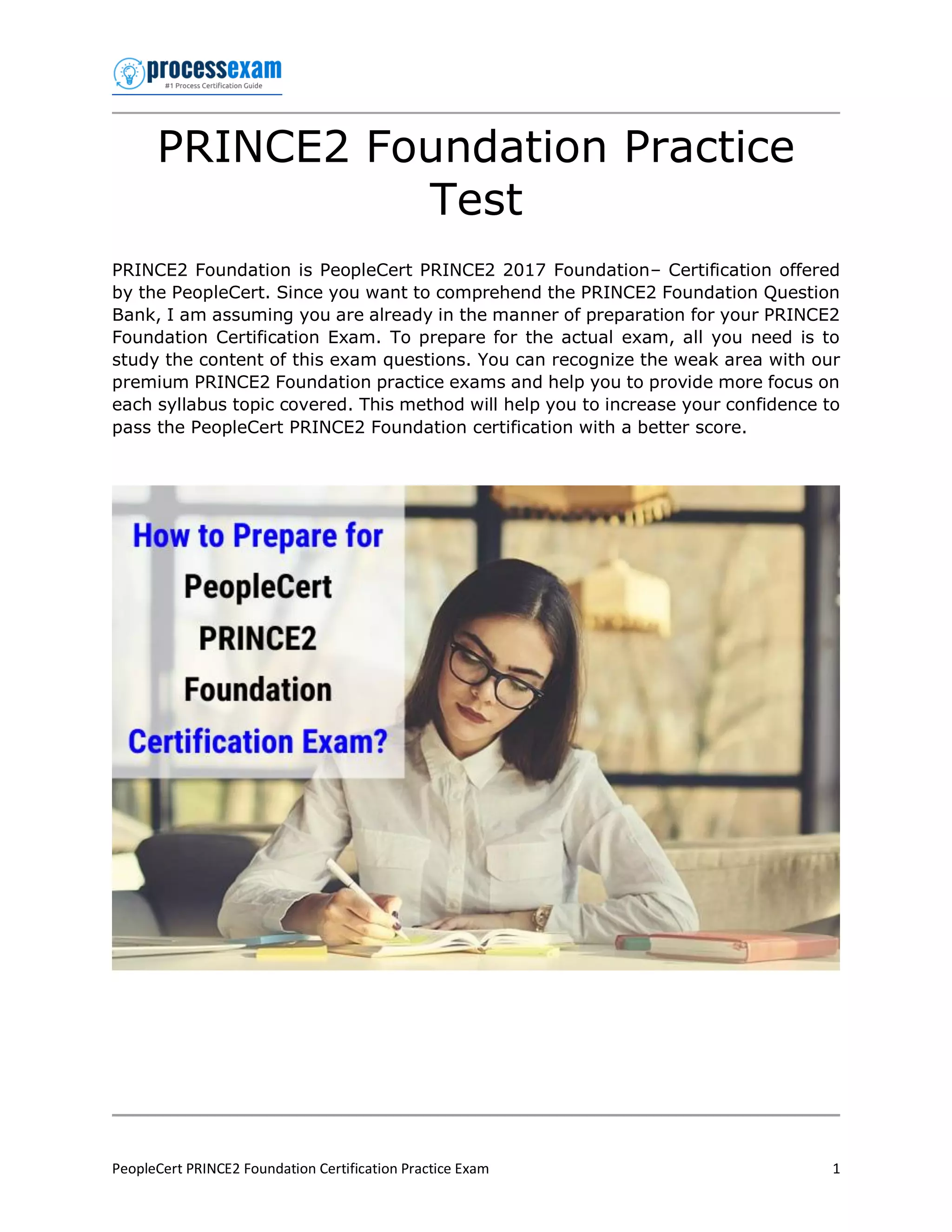 Get Ready to Crack PeopleCert PRINCE2 Foundation Certification Exam | PDF