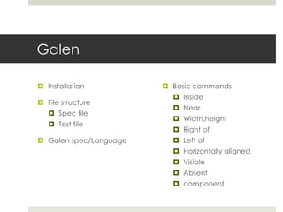 Get responsive with Galen | PPT