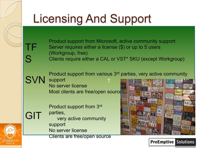 Get Rid of Visual SourceSafe Codemash 2010 | PPT