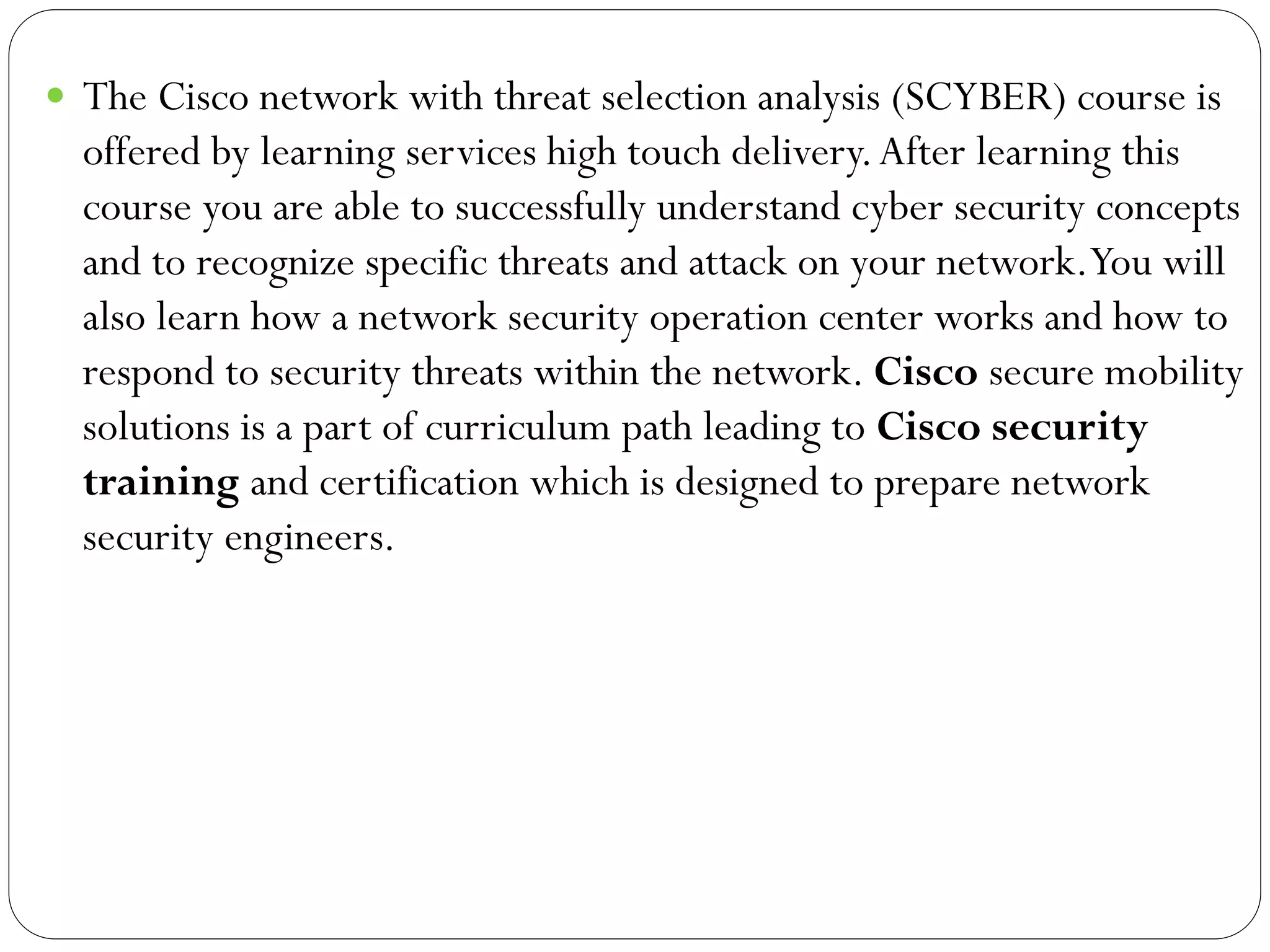 Gets cisco security training | PPT