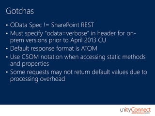 Get Some Rest - Taking Advantage of the SharePoint 2013 REST API | PPT