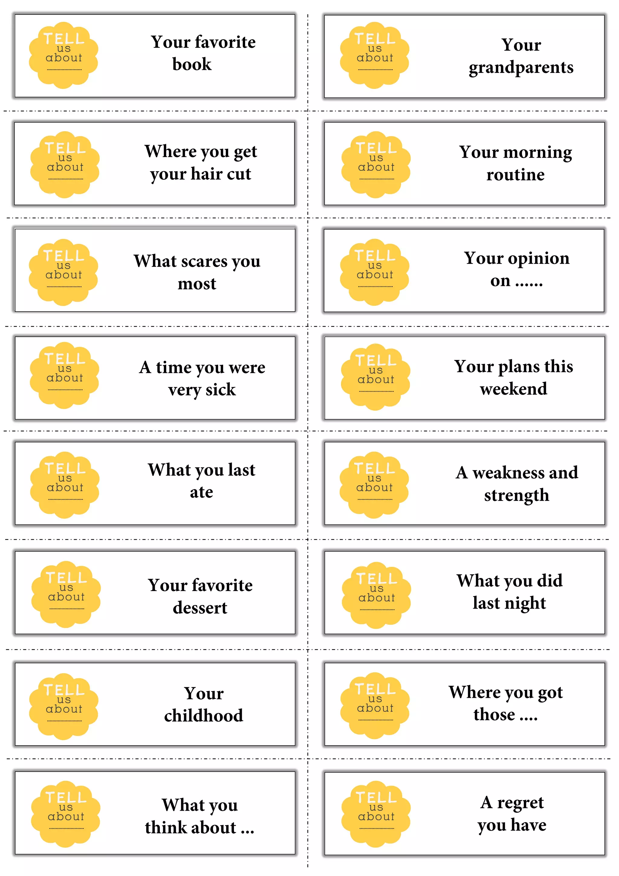 Get Speaking - conversation cards | PDF
