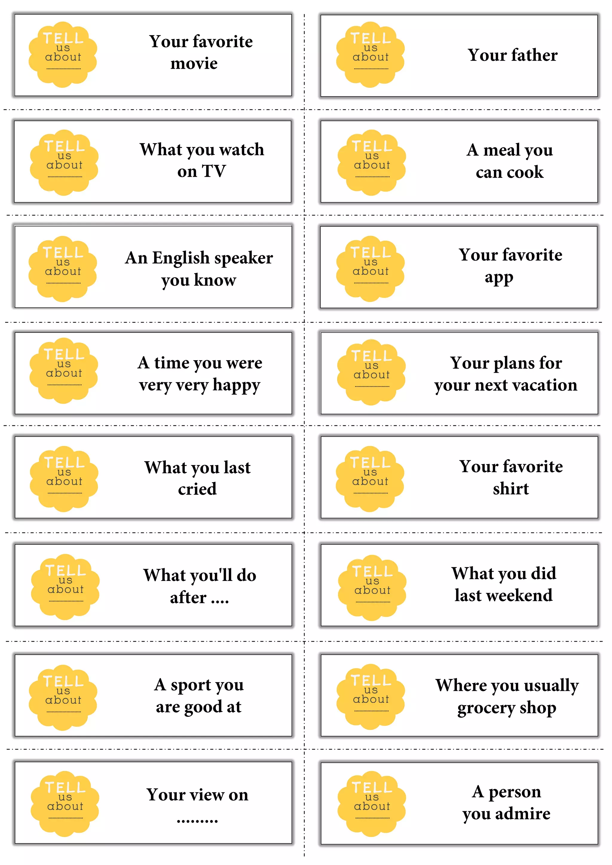 Get Speaking - conversation cards | PDF