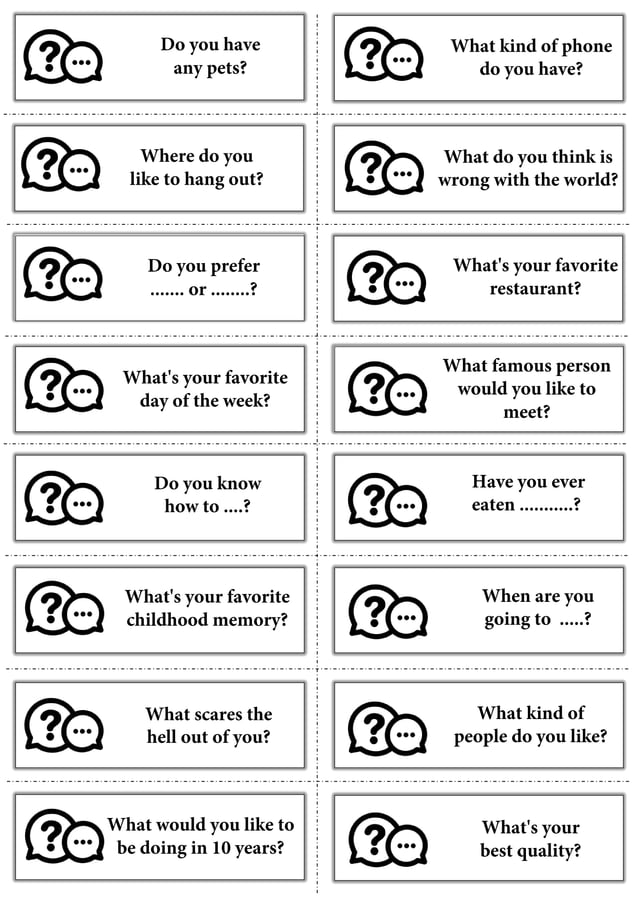 Get Speaking - conversation cards | PDF