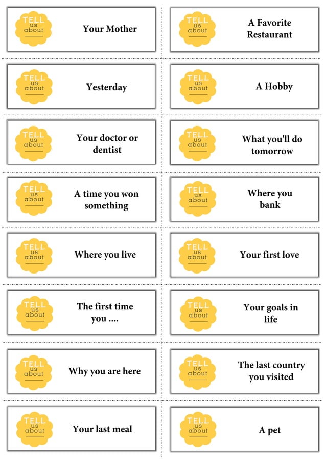 Get Speaking - conversation cards | PDF