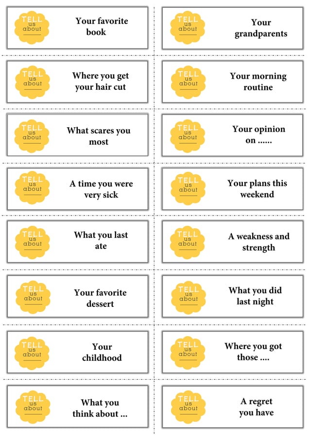 Get Speaking - conversation cards | PDF