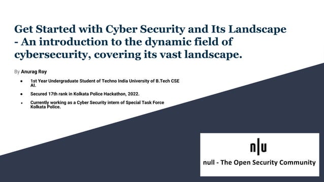 Get Started with Cyber Security and Its Landscape Null Community ...