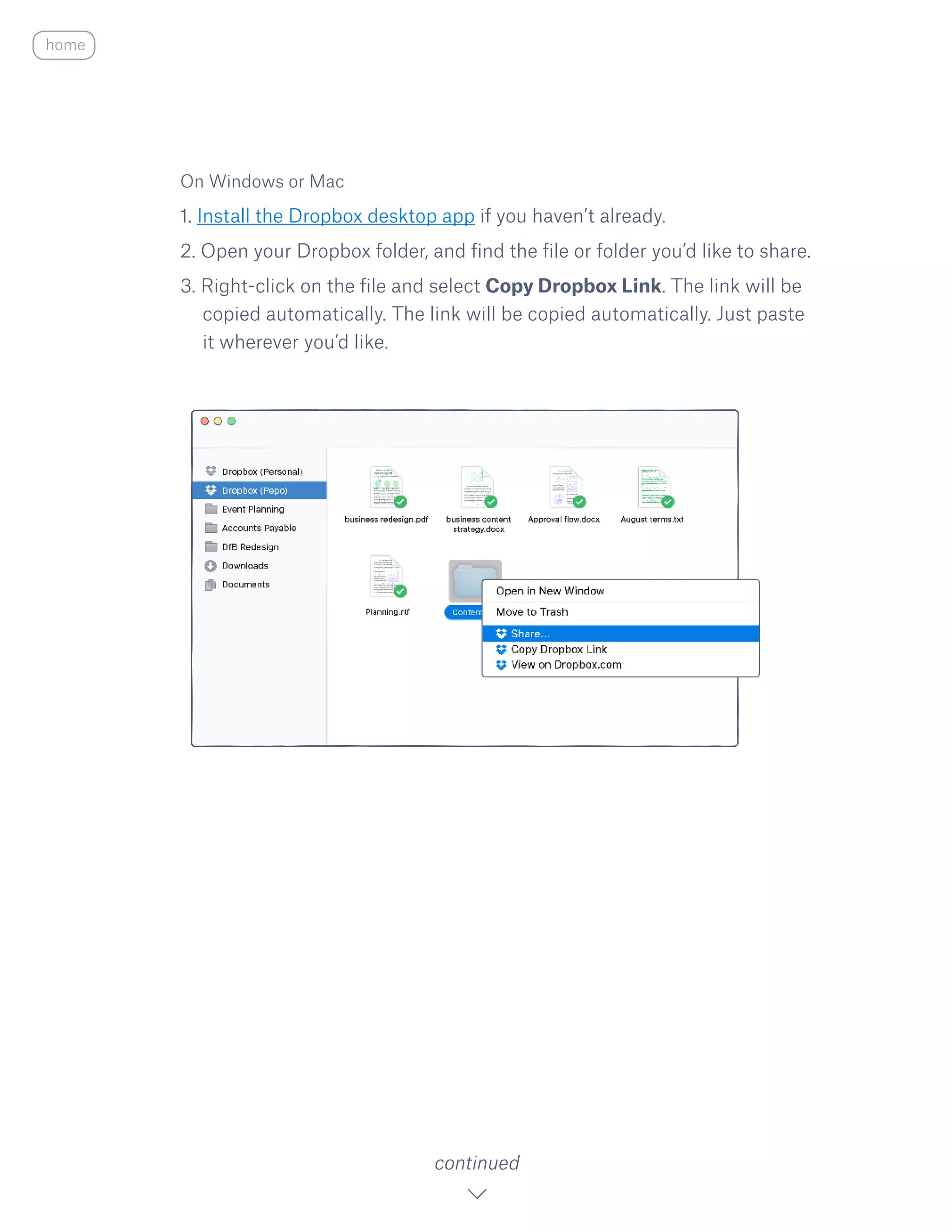 Get Started with Dropbox | PDF