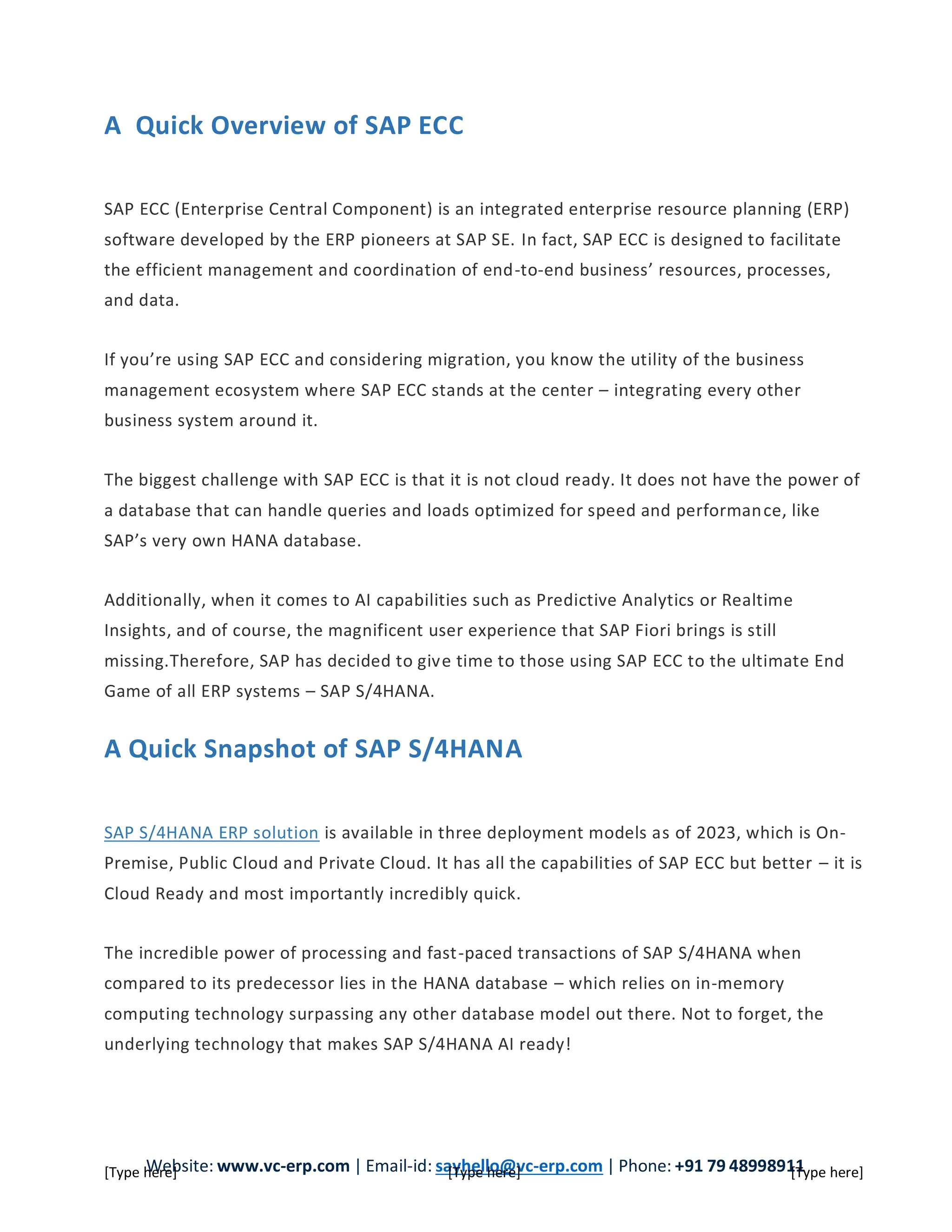 Complete SAP ECC to SAP S/4HANA Migration Guide 2024 | PDF