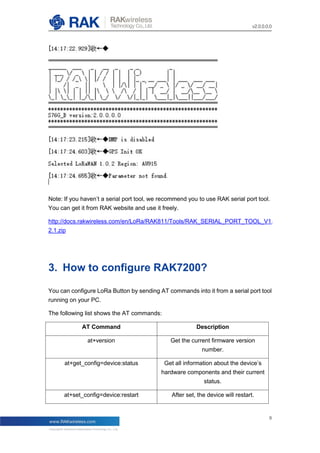 Get Start with LoRa Tracker RAK7200 Device | PDF