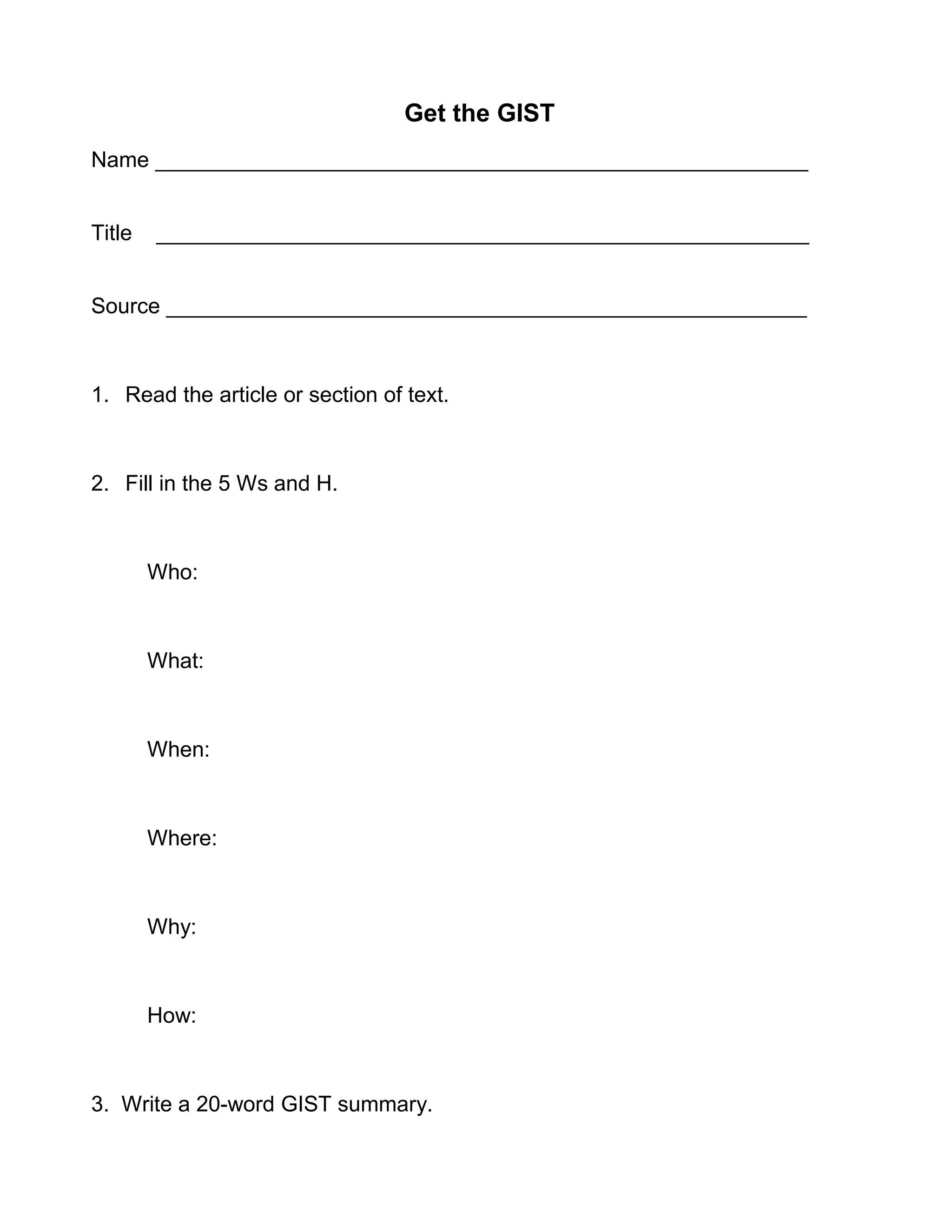 Getthe Gist Pdf