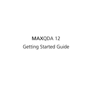 How to get started with MAXQDA | PDF