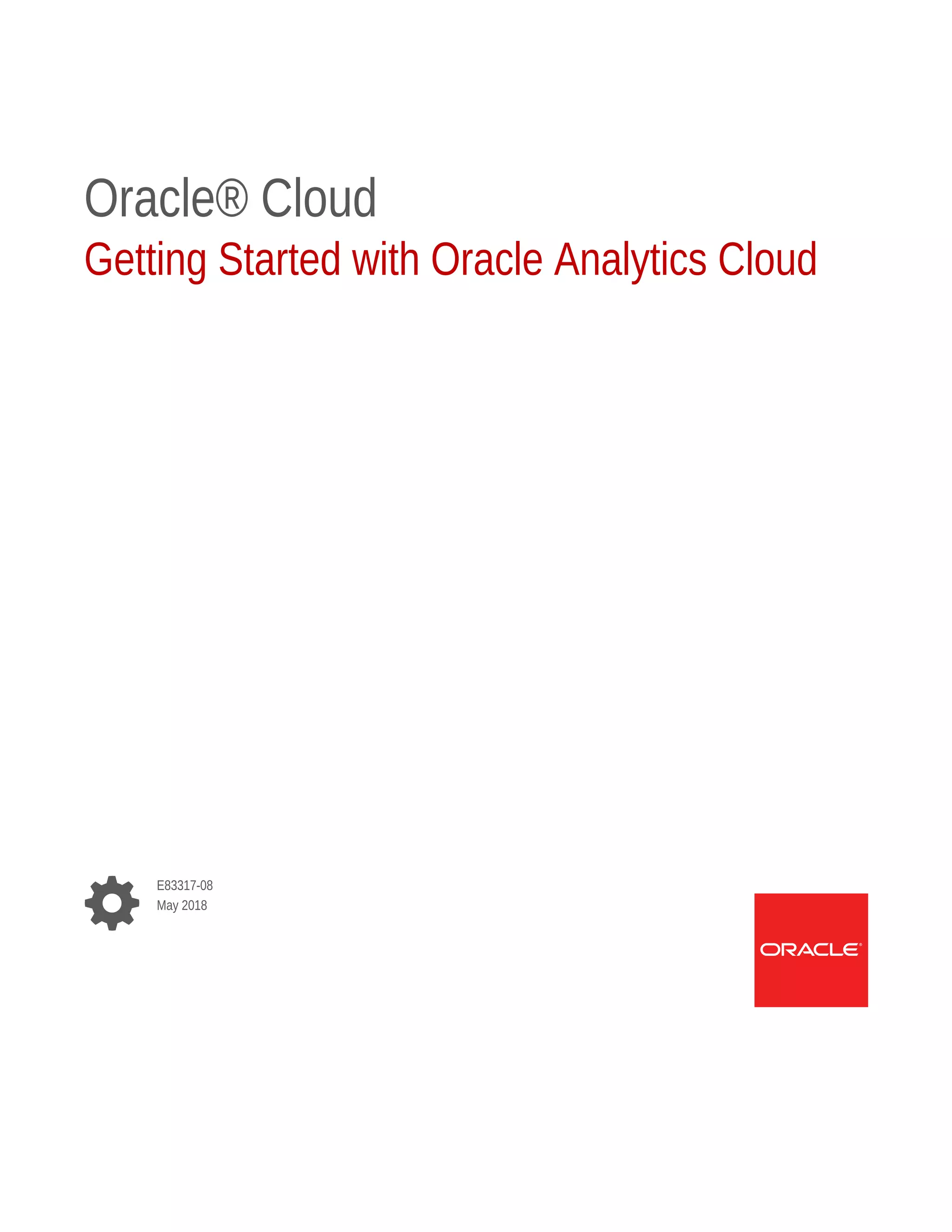 Getting Started Oracle Analytics Cloud Pdf