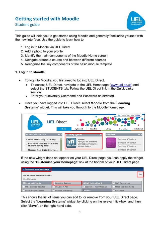 Getting started-with-moodle - students | PDF