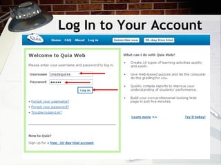 Getting Started With Quia Part1 | PPT