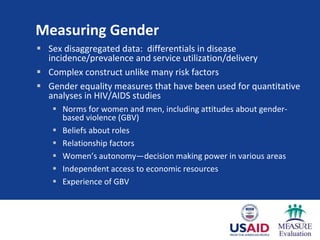 Getting the G into M&E: Gender and Monitoring and Evaluation | PPTX
