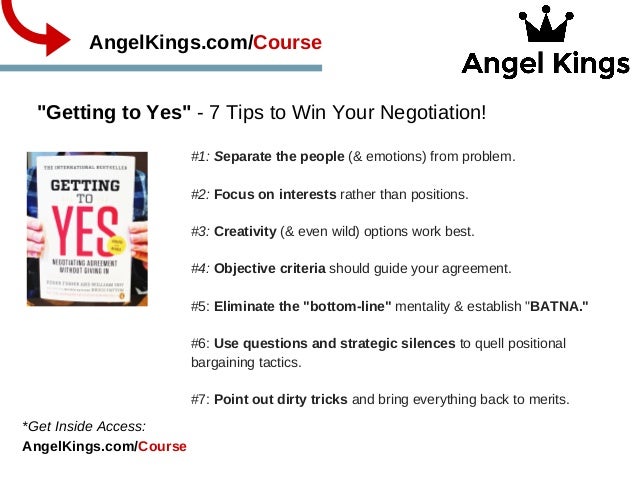 Getting to Yes - 7 Tips How to Win Your Negotiation - AngelKings.com