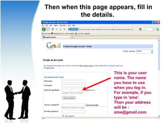 Getting a gmail account | PDF | Internet for Beginners | Internet