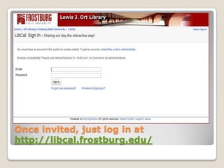 Getting a handle on lib cal | PPT