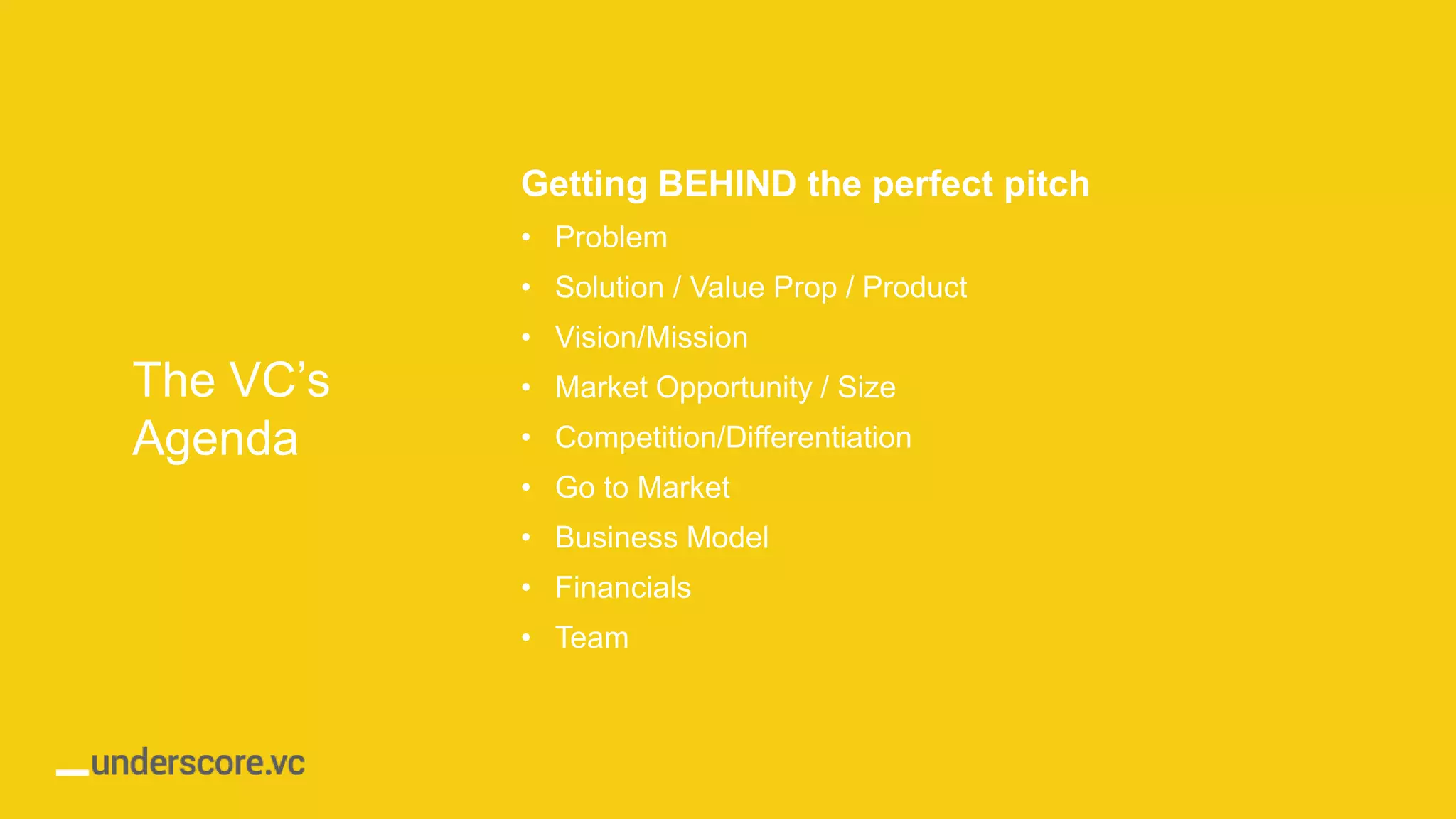 Getting Behind the Perfect Pitch - U First 2019 | PPT