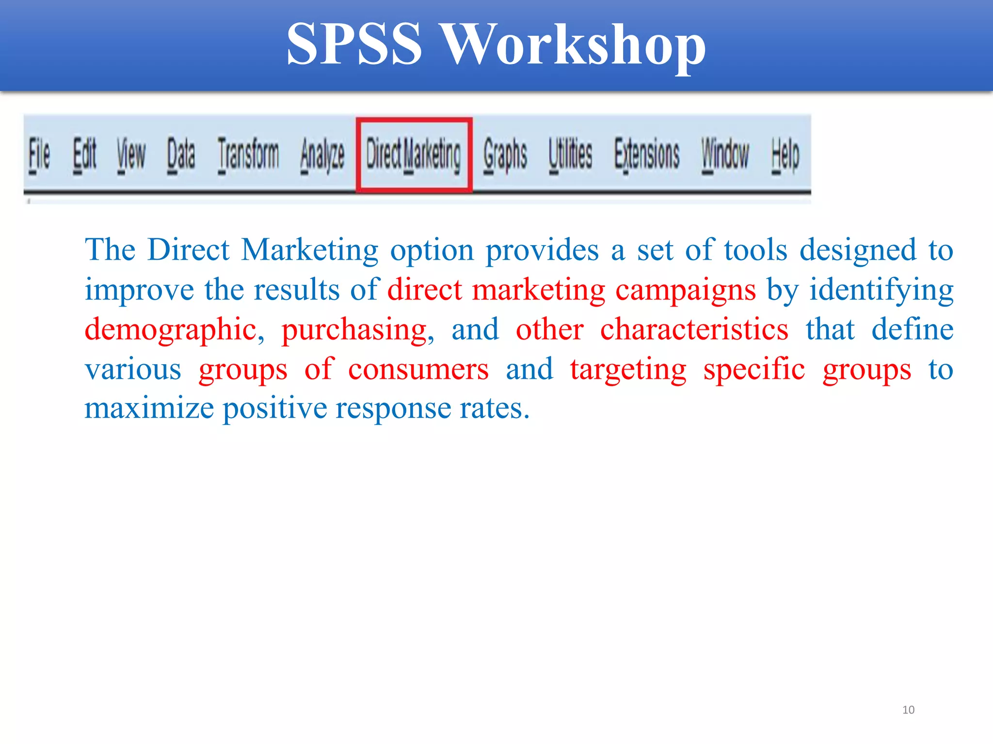 Getting Familiar with SPSS Menus and Icons | PDF