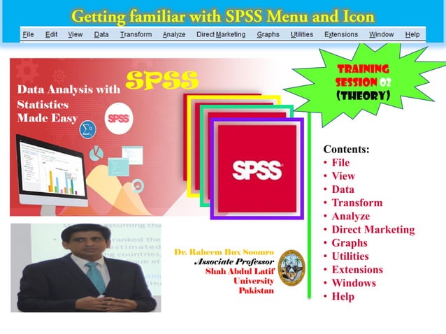 Getting Familiar with SPSS Menus and Icons | PDF