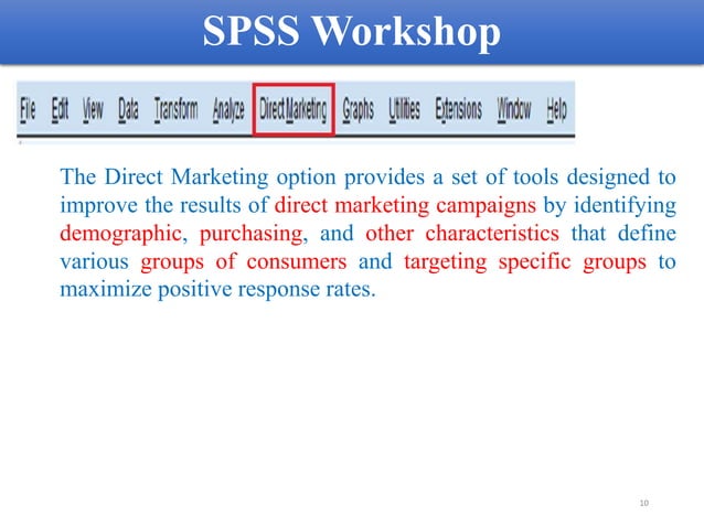 Getting Familiar with SPSS Menus and Icons | PDF