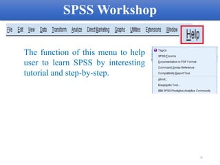 Getting Familiar with SPSS Menus and Icons | PDF