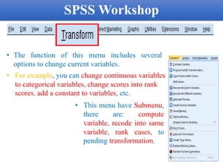 Getting Familiar with SPSS Menus and Icons | PDF