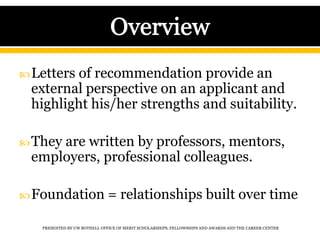 Getting Great Letters of Recommendation | PPTX