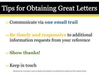 Getting Great Letters of Recommendation | PPTX