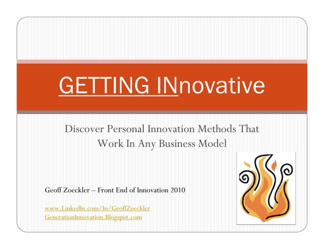 Front End of Innovation: GETTING INnovative - Discover Personal ...